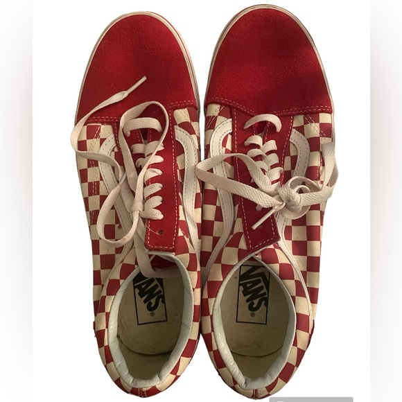Vans | Shoes | Primary Check Old Skool Vans Red | Poshmark
